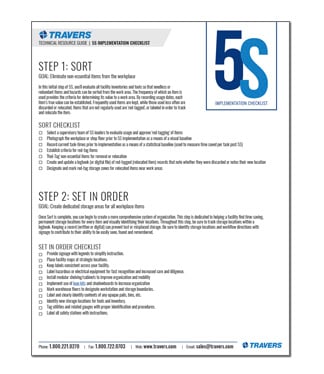 5S Checklist: How To Implement 5S In Your Facility | Travers Tool Co.